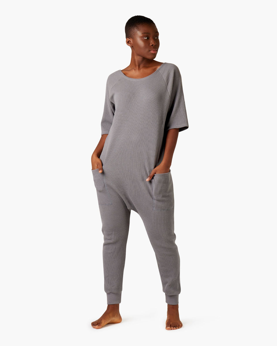 The Waffle Jumpsuit - Steel Grey – TKEES
