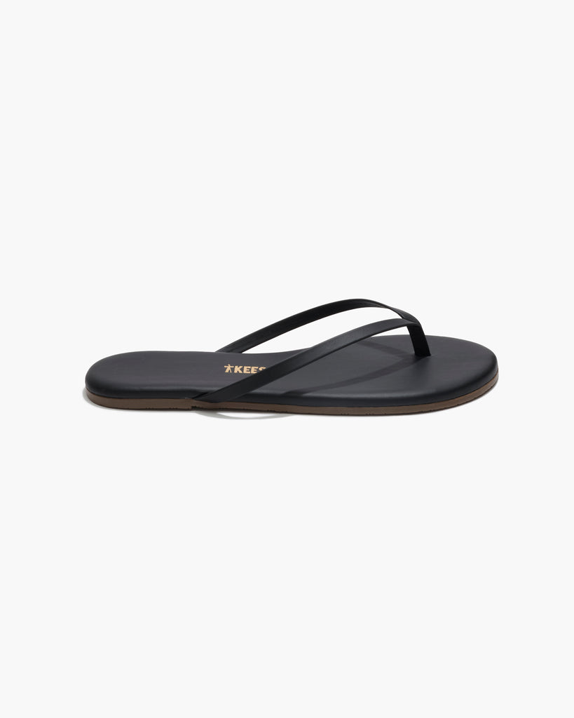 TKEES Lily Liners Leather Flip Flops in Sable