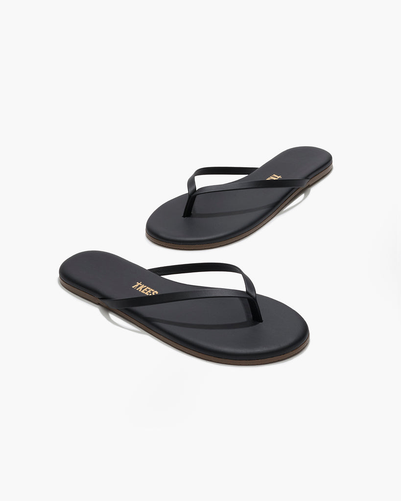 TKEES Lily Liners Leather Flip Flops in Sable