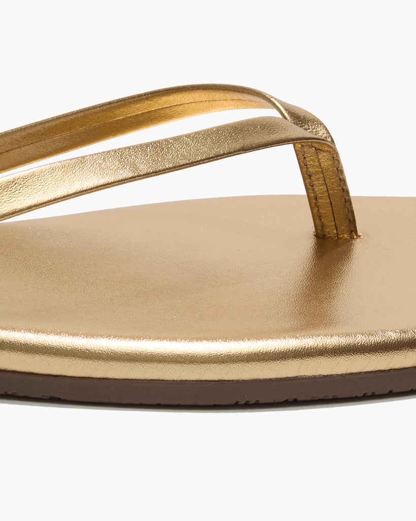TKEES Square Toe Lily Leather Flip Flops in Blink