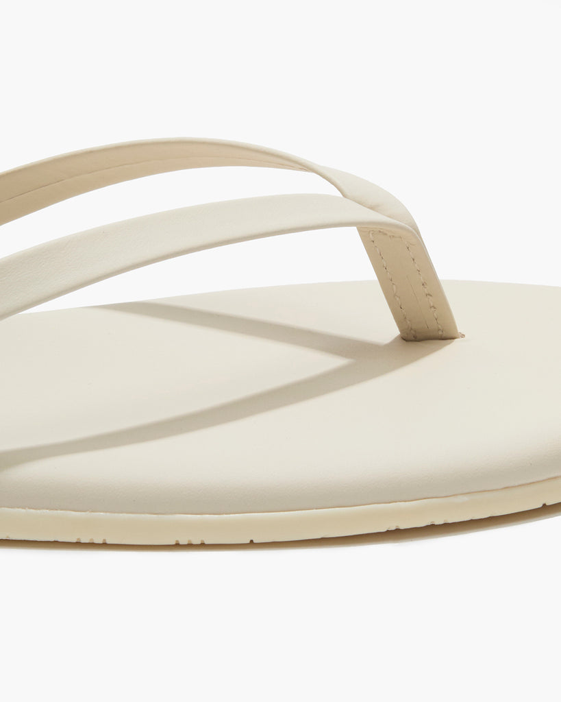 TKEES Lily Pigments Leather Flip Flops in Cream