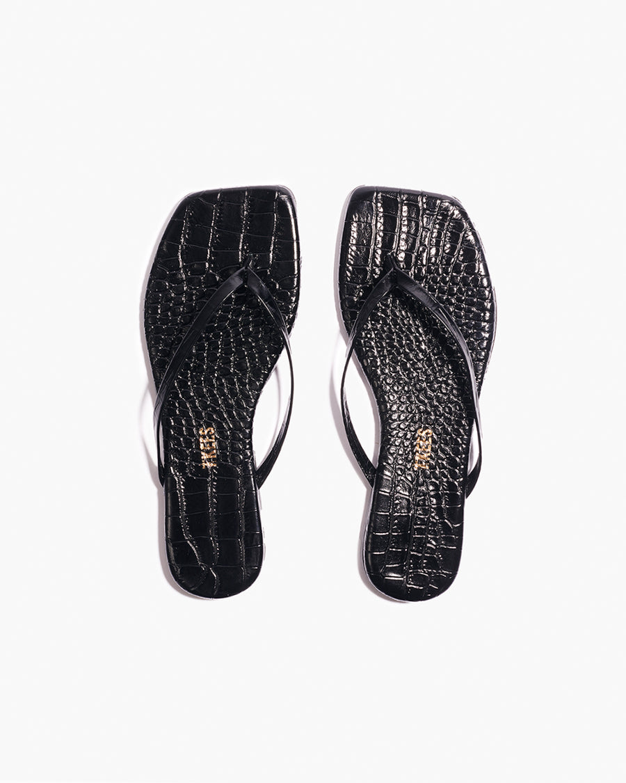 Square Toe Lily Croc in Sable | Women's Flip-Flops | TKEES – TKEES