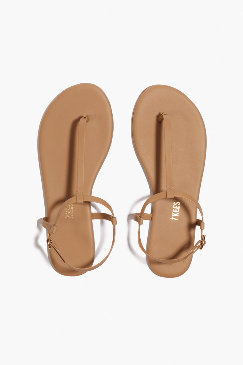 TKEES Mariana Leather Sandals in Cocobutter