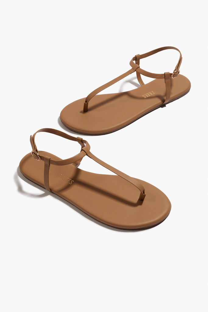 TKEES Mariana Leather Sandals in Cocobutter