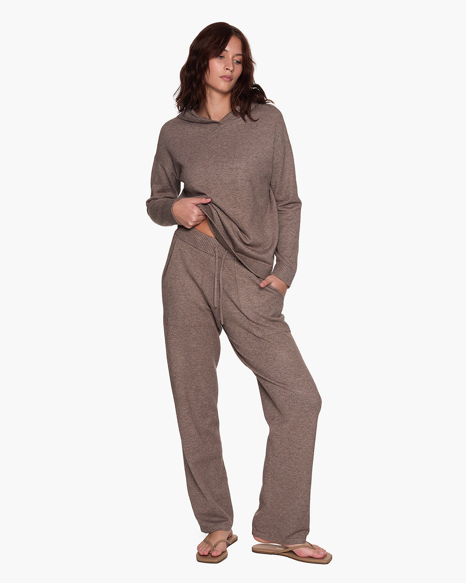 Sunday Sweater Hoodie - Heather Brown – TKEES