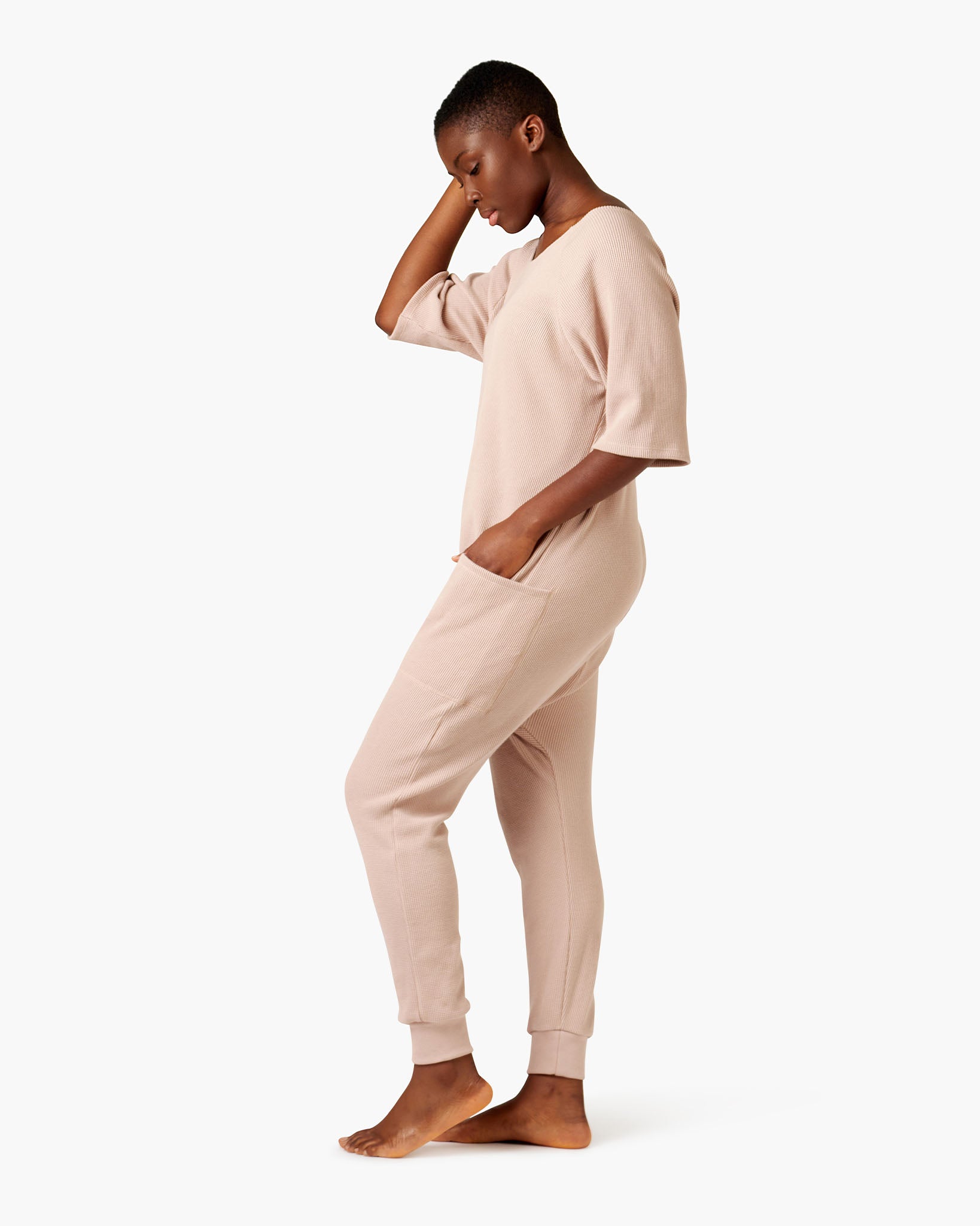 The Waffle Jumpsuit - Muddy rose – TKEES