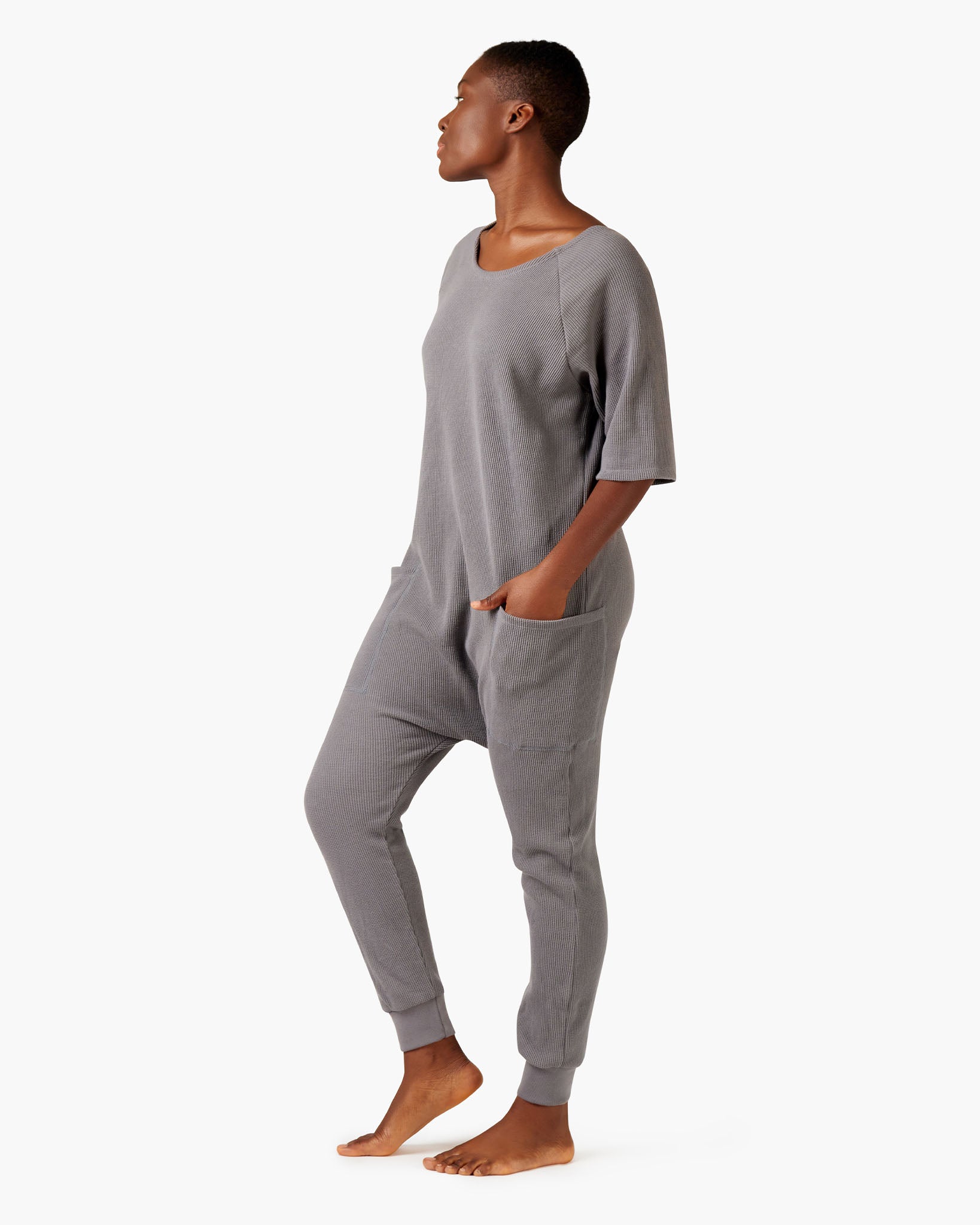 The Waffle Jumpsuit - Steel Grey – TKEES