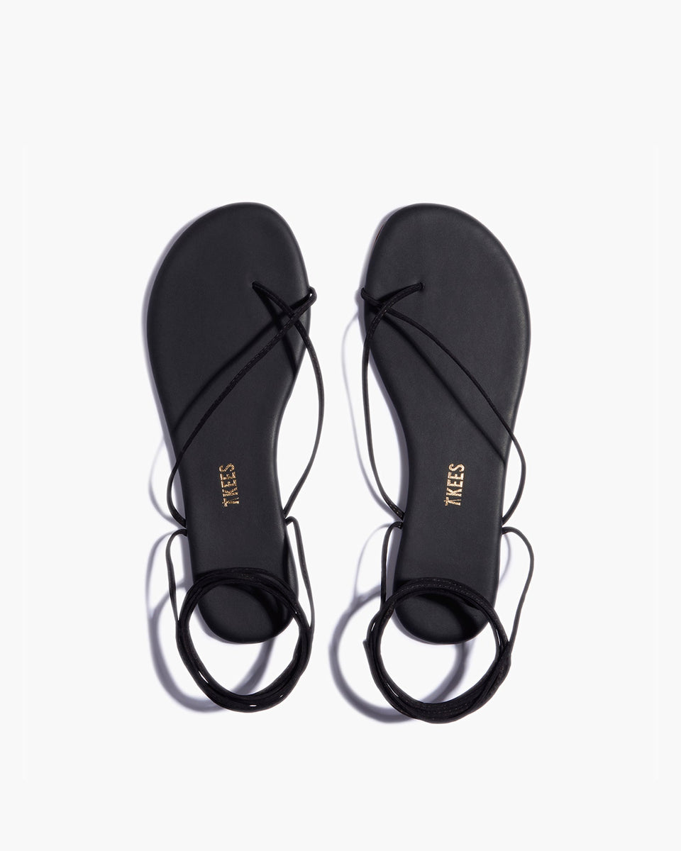 TKEES Roe Leather Sandals in Black