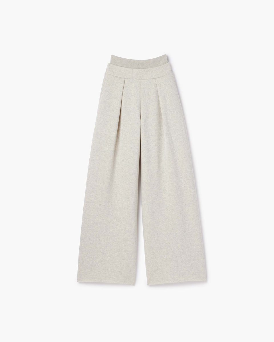 Core Fleece Wide Leg Pant in Eggshell Mix | Sweatpants | Women's ...